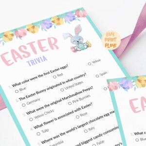 Printable Easter Trivia Game Easter Quiz Games for Kids | Etsy
