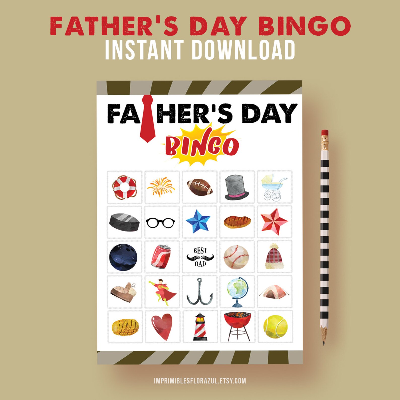 Father's Day Games Printable Bingo Cards | Etsy