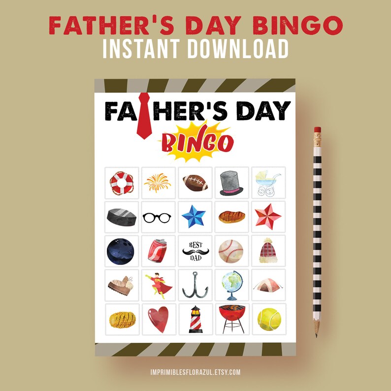 Father's Day Games Printable Bingo Cards | Etsy