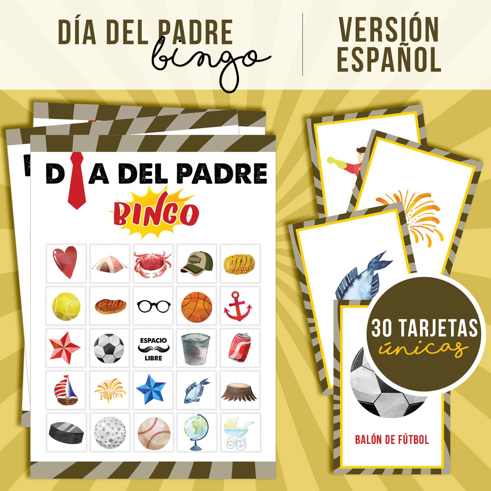 Bingo Para El Día Del Padre Juego Imprimible Descarga | Etsy