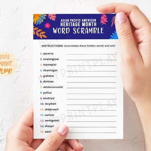 Asian Pacific American History Games - Word Scramble | Educational ...