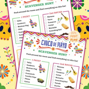 Cinco De Mayo Games - Scavenger Hunt | Printable Game | Family Games ...