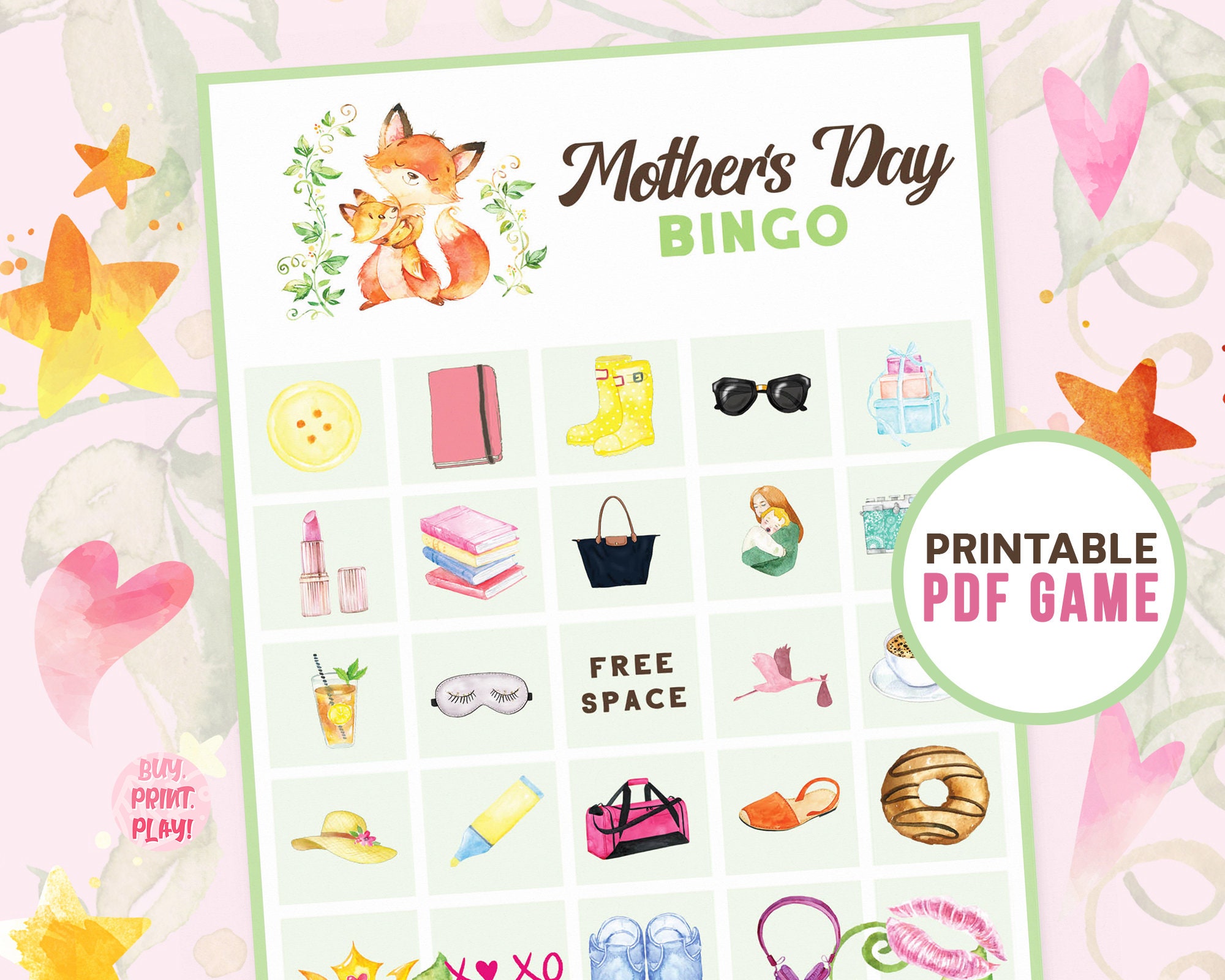 Mothers Day Bingo for Kids Family Games Includes 30 Bingo - Etsy