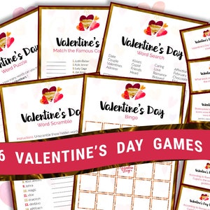 Valentines Day Printable Games Instant Download | Etsy
