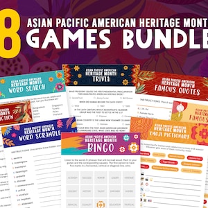Asian American Pacific Islander Heritage Month Games Bundle | History ...