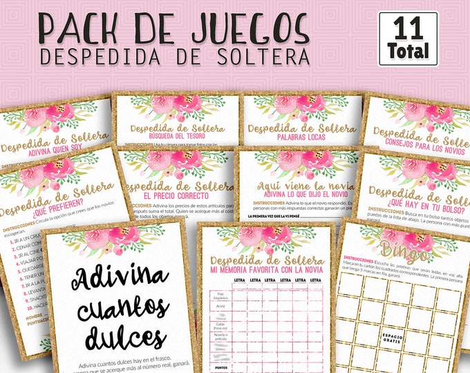 Paquete de juegos para despedida de soltera en español, paquete de 12 ...