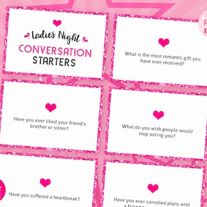 Ladies Night Conversation Starters | Conversation Topics | Bachelorette ...