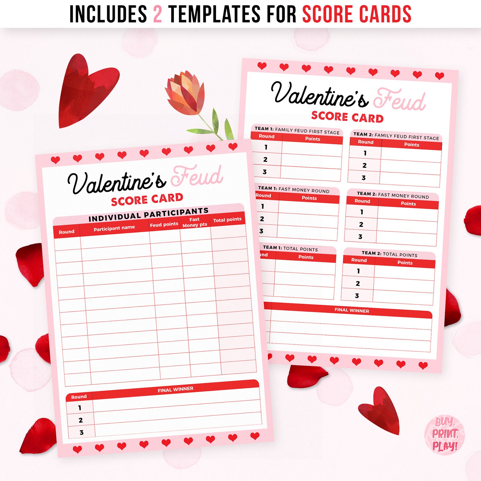 Valentines Family Feud Game Valentines Day Games Printable | Etsy