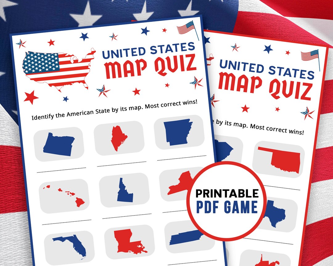 United States Map Picture Quiz | 4th of July Patriotic Trivia Game | US ...