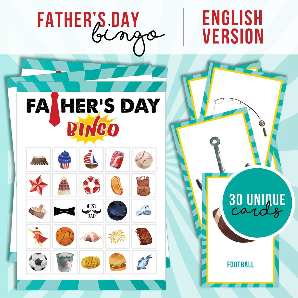 Father's Day Printable Games Dad Celebration Party | Etsy