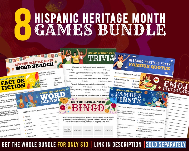 Hispanic Heritage Month Emoji Pictionary Emoji Game - Etsy