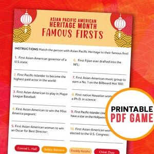 Asian American Pacific Islander Heritage Month Games Bundle | History ...