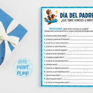 Fathers Day Game in Spanish - Who Knows Dad Best? | Juegos Del Dia Del ...