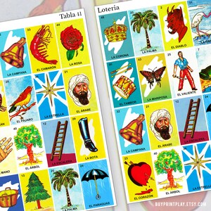50 Mexican Loteria Cards Printable Game | Loteria Mexicana Imprimible ...