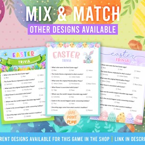 Printable Easter Trivia Game Easter Quiz Games for Kids | Etsy