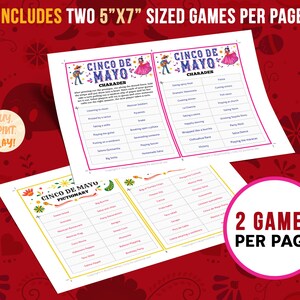 Cinco De Mayo Games Charades & Pictionary | Mexican Fiesta Games for ...