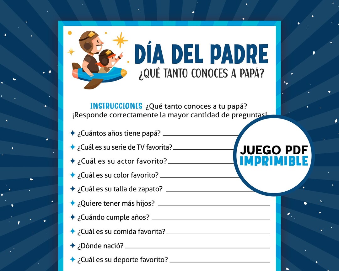 Fathers Day Game in Spanish - Who Knows Dad Best? | Juegos Del Dia Del ...