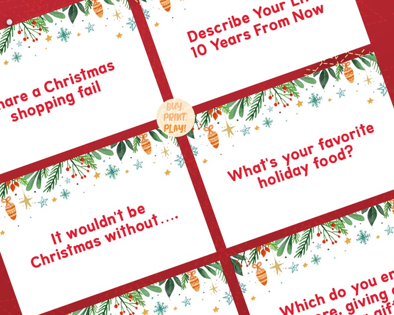 Christmas Conversation Starters Friendsmas Games for Adults - Etsy