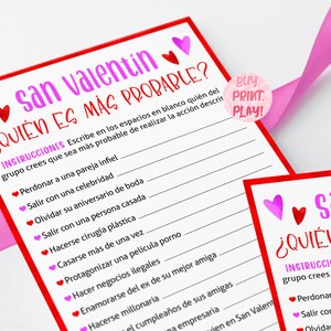 Juegos de San Valentin - ¿Quien es mas probable? | Actividades ...