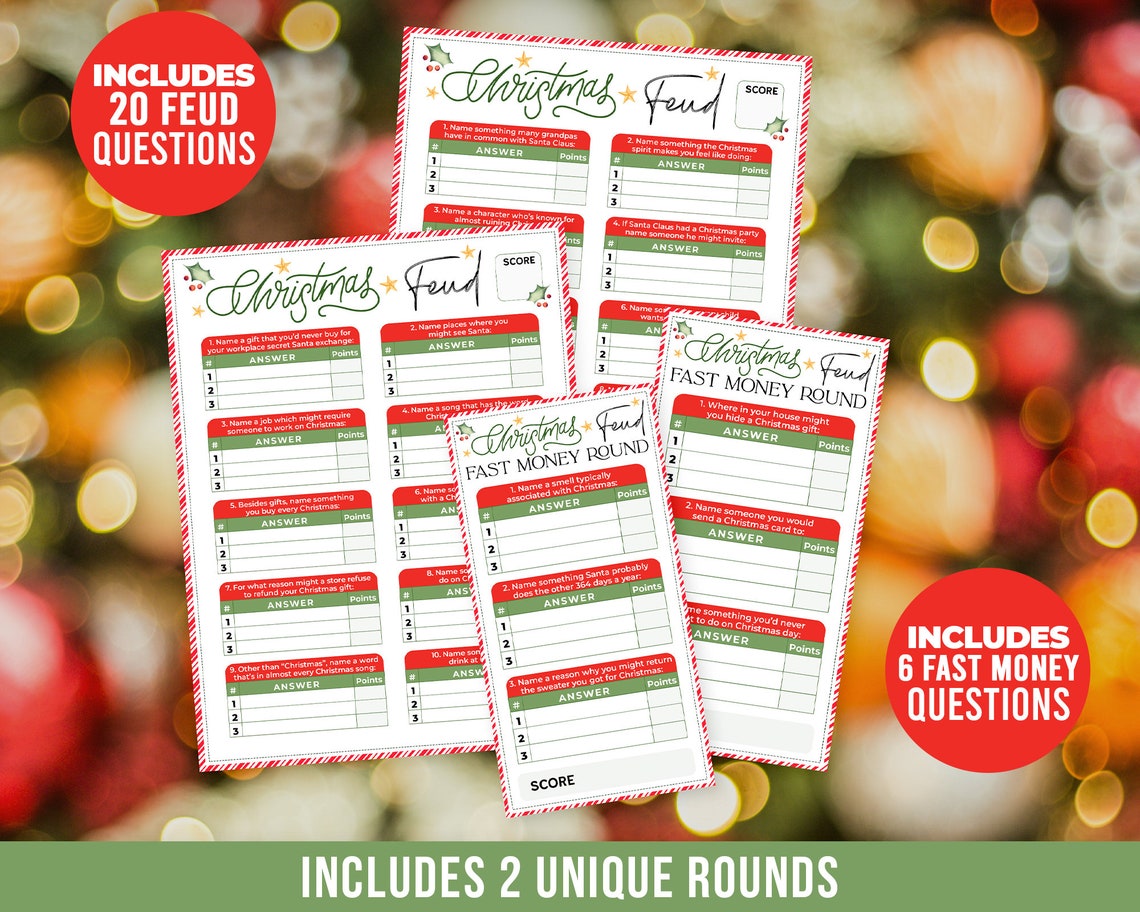5 Christmas Trivia Games Bundle Party Games for Adults - Etsy