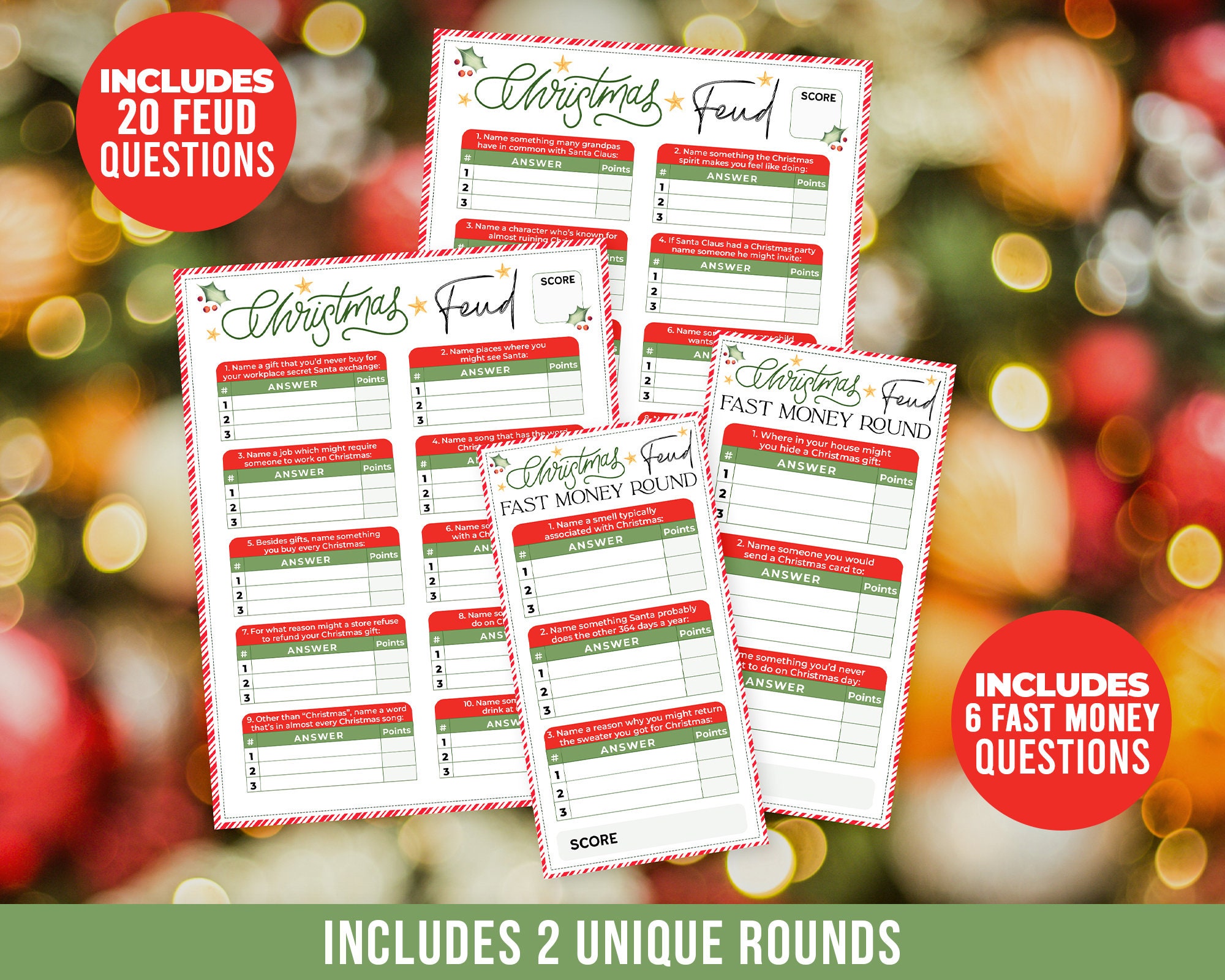 5 Christmas Trivia Games Bundle Party Games for Adults - Etsy