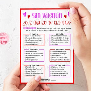 Spanish Valentines Day Whats on Your Phone | Games for Adults | Juegos ...
