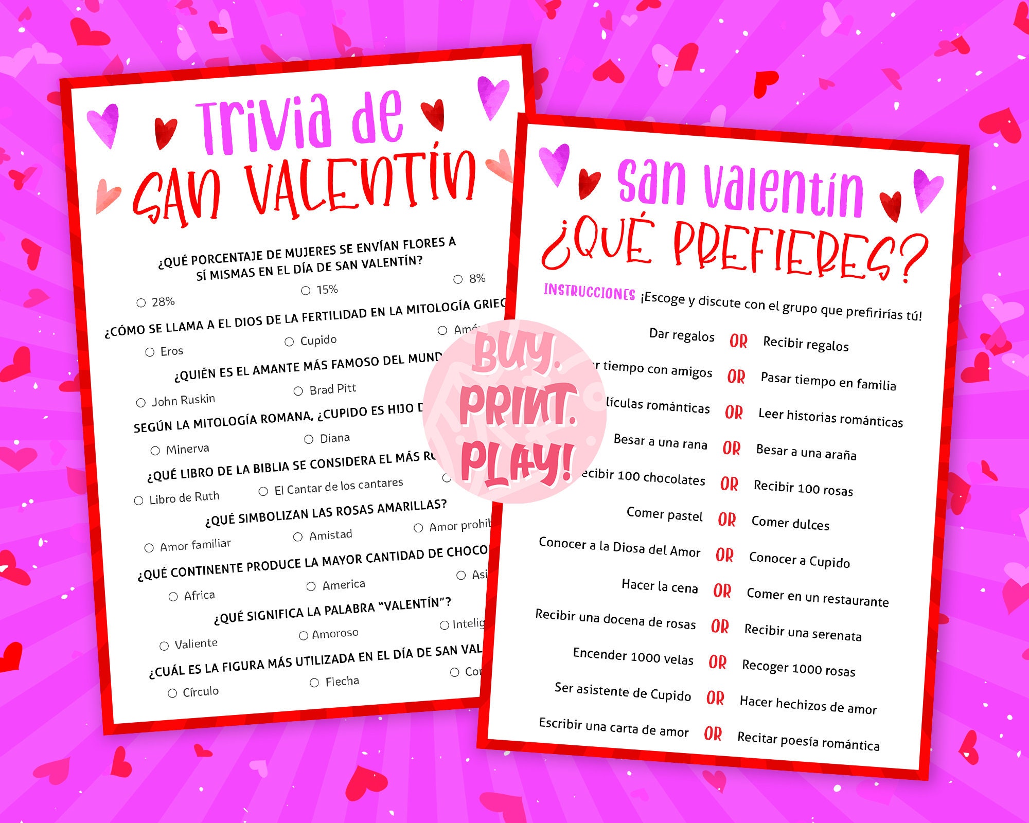 15 Juegos De San Valentin Para Adultos Spanish Valentines - Etsy
