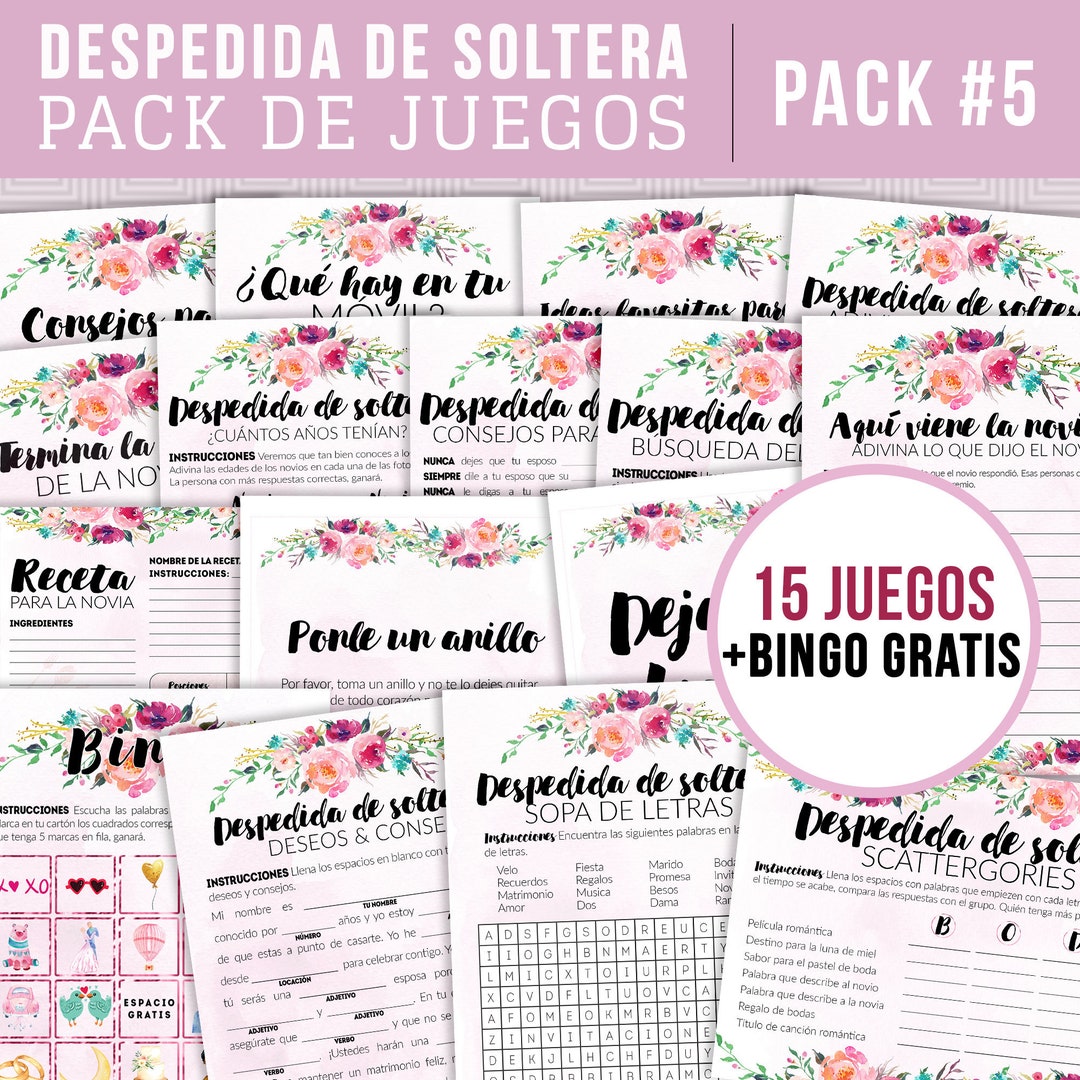 Spanish Bridal Shower Games Juegos De Despedida De Soltera - Etsy
