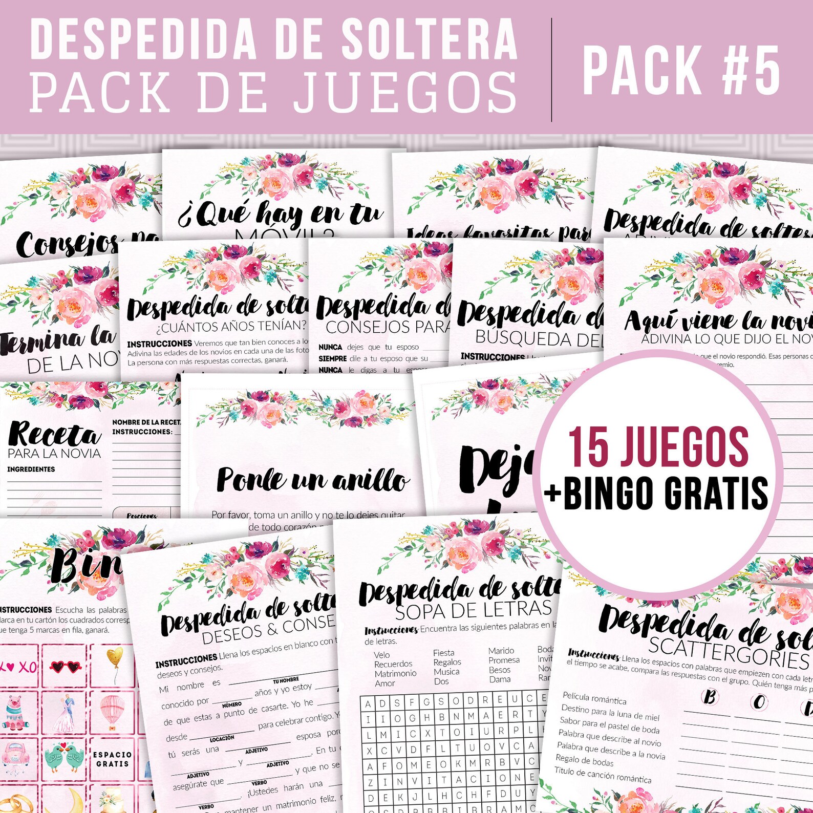 Juegos de despedida de soltera Juegos imprimibles para | Etsy