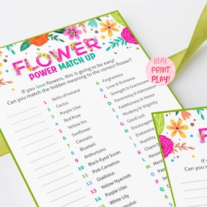 Spring Flower Power Match up Trivia | Springtime Printable Games | Fun ...