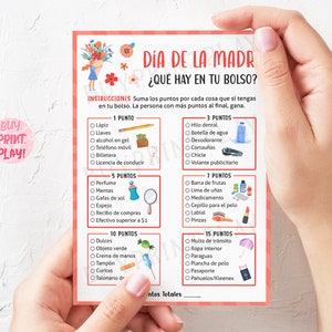 Mothers Day Game in Spanish - Whats in Your Bag? | Juegos Del Dia De La ...