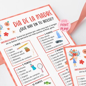 Mothers Day Game in Spanish - Whats in Your Bag? | Juegos Del Dia De La ...