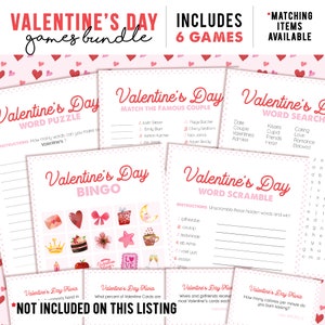Valentines Day Bingo Games for Kids & Adults Valentines - Etsy