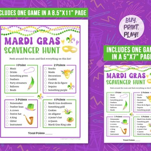 Mardi Gras Scavenger Hunt | Party Games for Adults & Kids | New Orleans ...