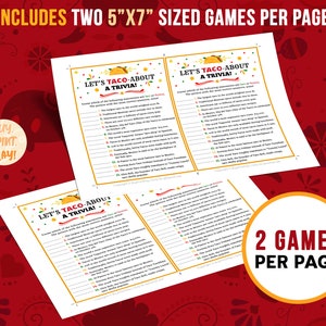 Cinco De Mayo Taco Trivia | Mexican Fiesta Printable Games | Tacos Fact ...