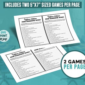 Find Someone Who | Office Party Games | Printable Work Ice Breaker ...