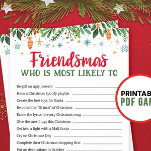Friendsmas Games Bundle | Christmas Party Group Activities | Printable ...