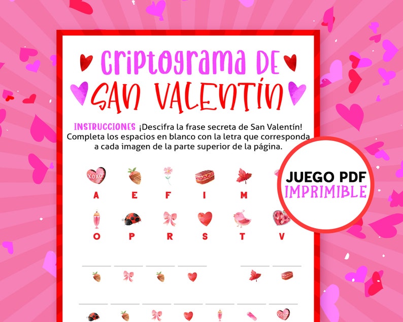 Pack De Juegos De San Valentin Para Niños Spanish Valentines | Etsy