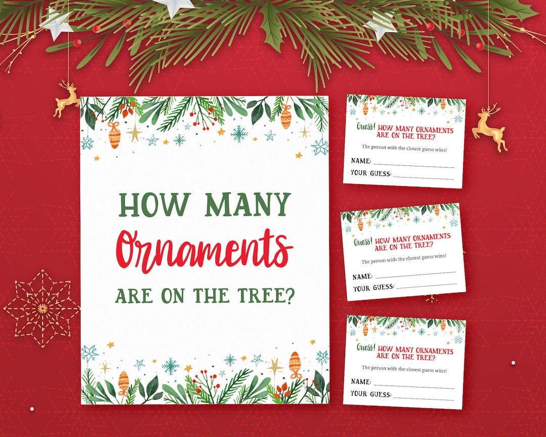 Christmas Ornaments Guessing Game | Friendsmas Party Guess How Many ...