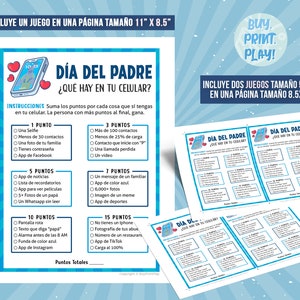 Fathers Day Game in Spanish - Whats on Your Phone? | Juegos Del Dia Del ...