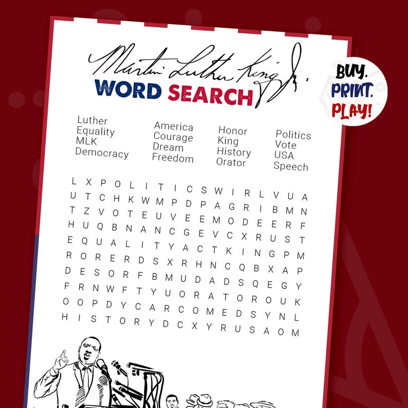 Martin Luther King Games Bundle Printable Games MLK - Etsy