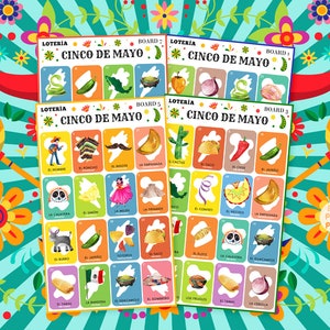 Cinco De Mayo Bingo Game | Includes 40 Cards | Lotería Mexicana ...