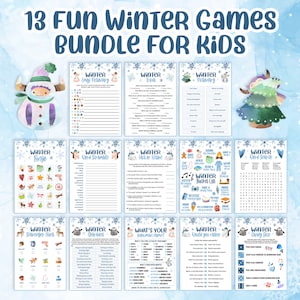13 Winter Games Bundle for Kids | Cute Family Friendly Wintertime ...