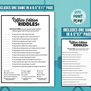 Riddles for Office Party | Printable Games for Workplace | Team ...