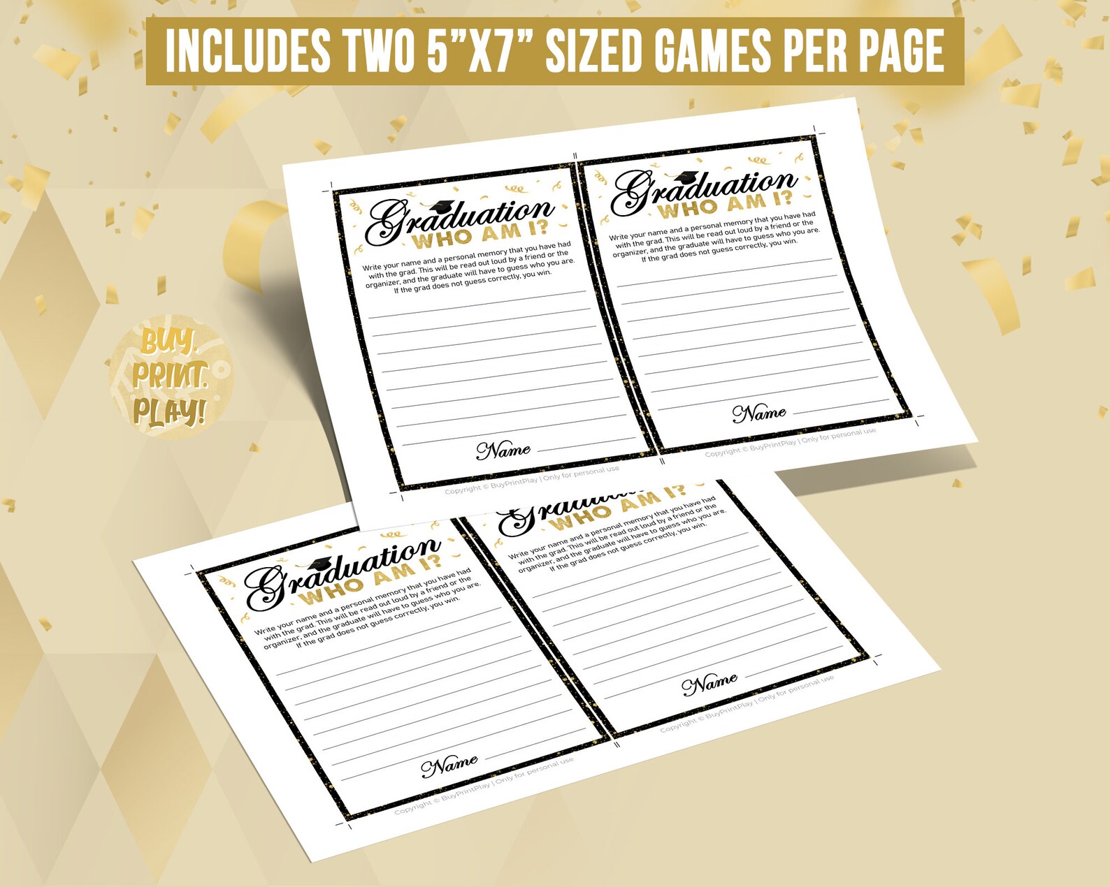 Graduation Games Who Am I Class of 2023 Printable Games - Etsy