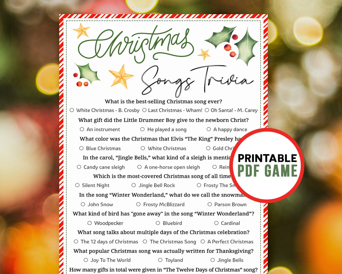 5 Christmas Trivia Games Bundle Party Games for Adults - Etsy