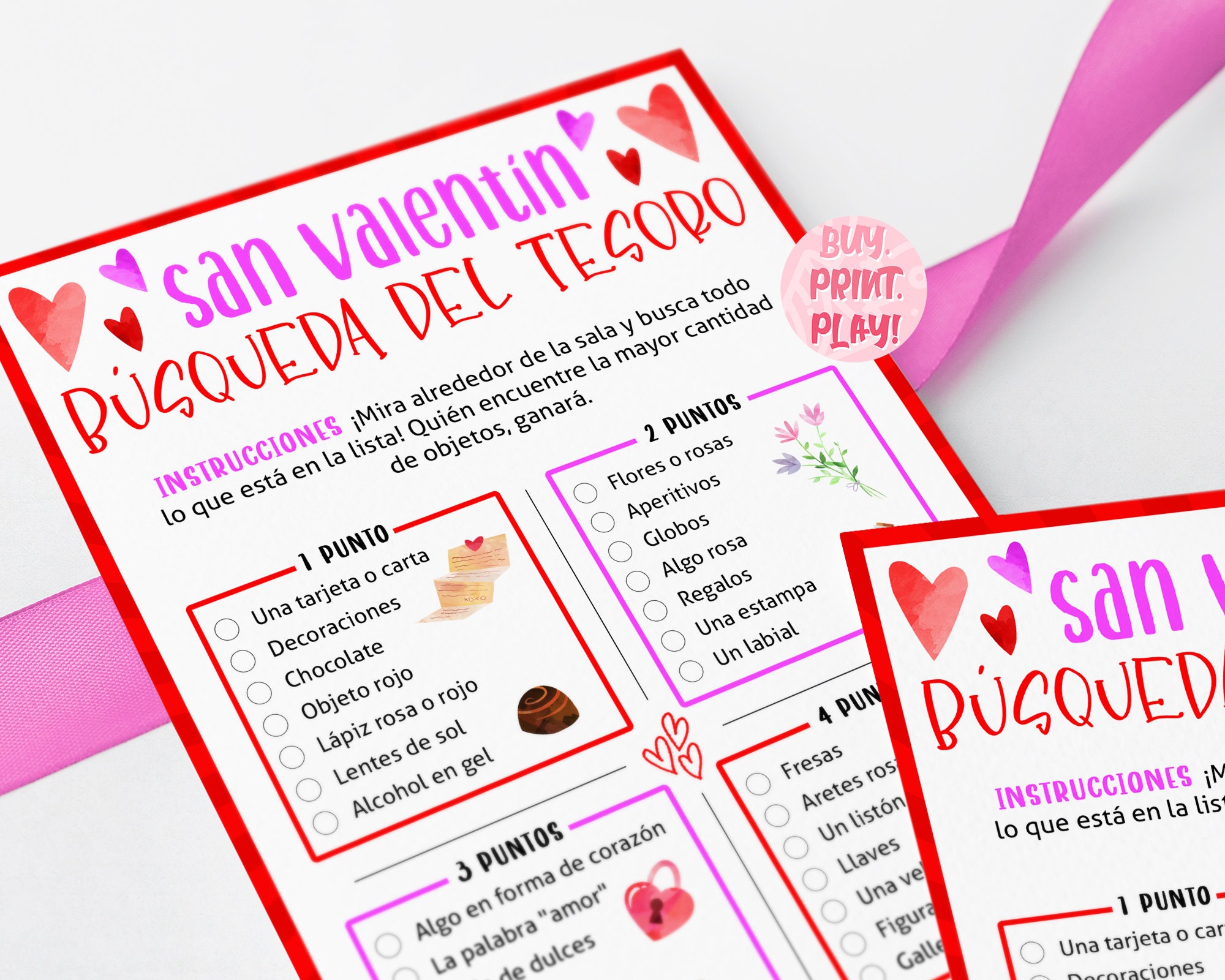 Spanish Valentines Day Scavenger Hunt Games for Kids and - Etsy