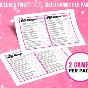 Ladies Night Games - All Things Pink Trivia | Party Printable Activity ...