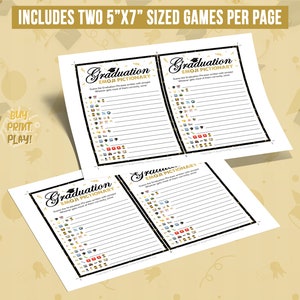 Graduation Emoji Pictionary Game | Class of 2023 Grad Party Printable ...