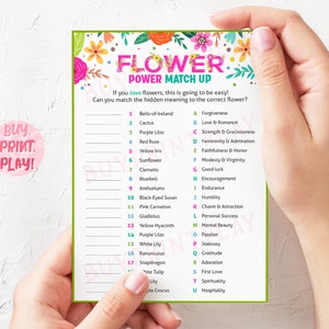 Spring Flower Power Match up Trivia | Springtime Printable Games | Fun ...